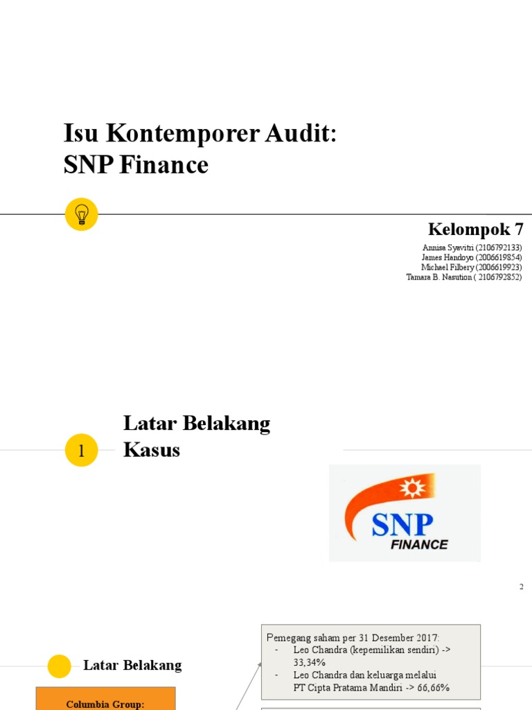 Kasus SNP Finance dan Dampak Audit | PDF | Pengelolaan Keuangan & Uang