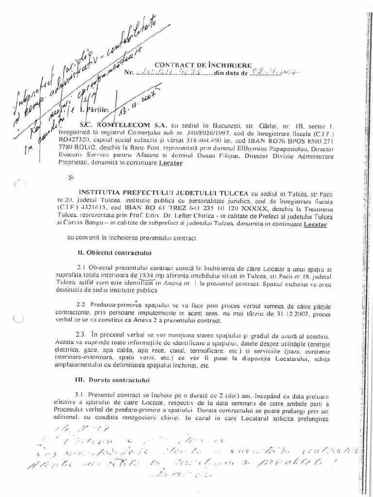 Contract Inchiriere | PDF