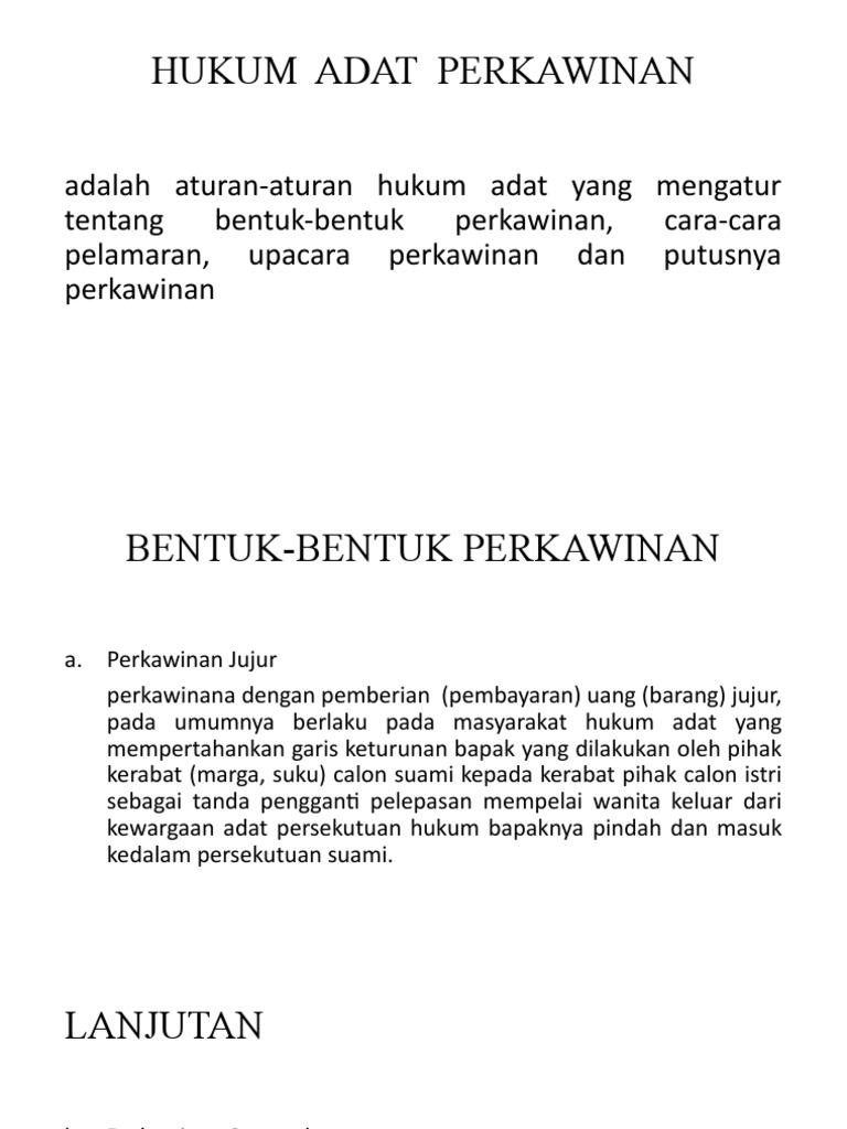 Pert. 10 HK Adat Perkawinan | PDF