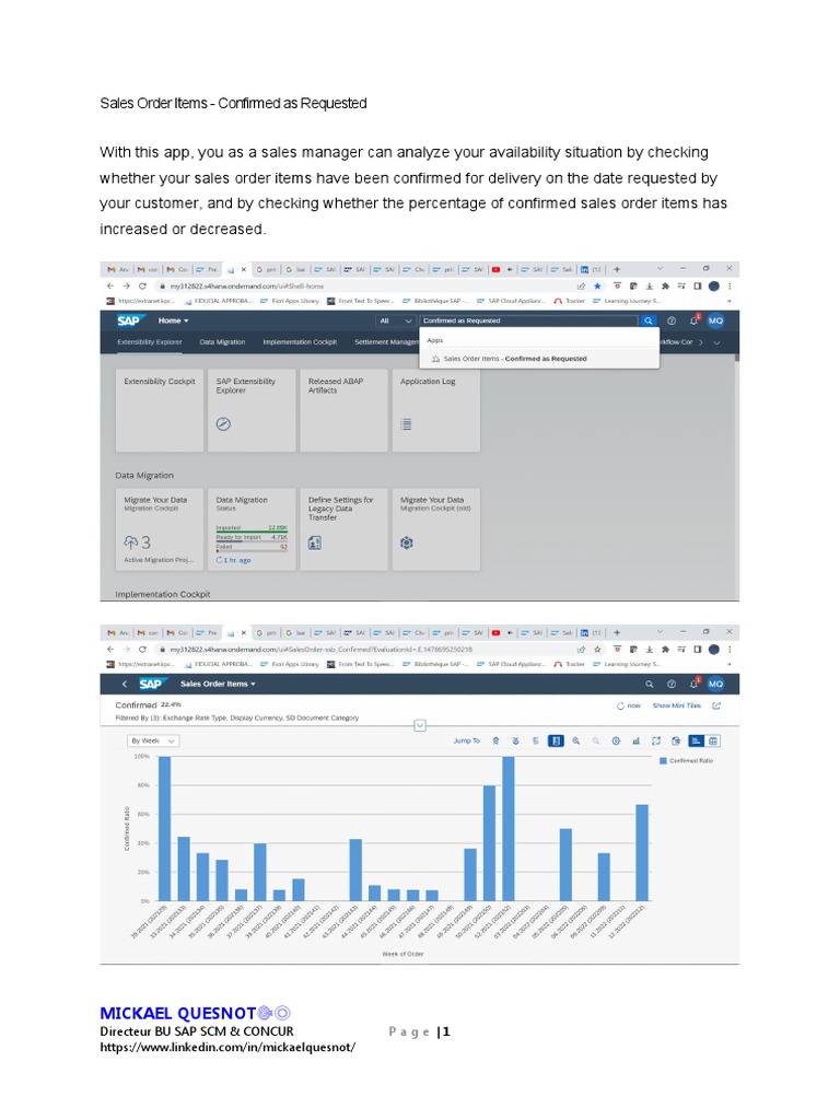 GU - SAP S4 HANA CLOUD - Sales Order Items - Confirmed As Requested | PDF | Computing | Software