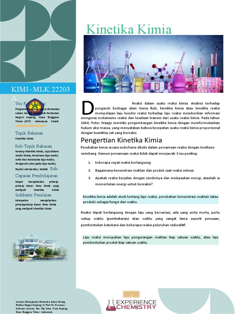 9 1 Kinetika - Kimia | PDF