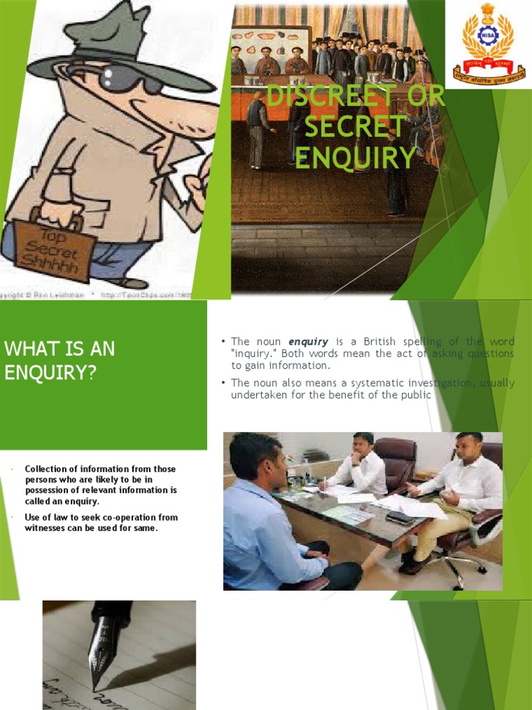 Discreet vs. Secret Enquiry Explained | PDF | Inquiry | Information