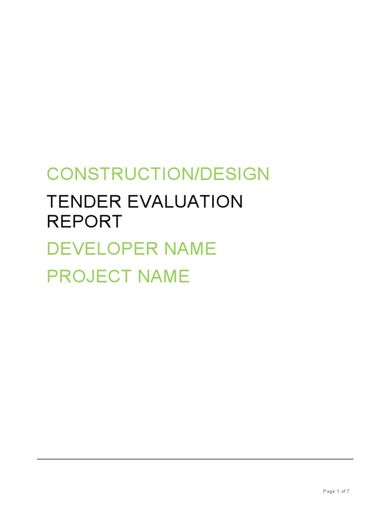 Template-Tender-Evaluation-Report-v2.0.docx | PDF | Business