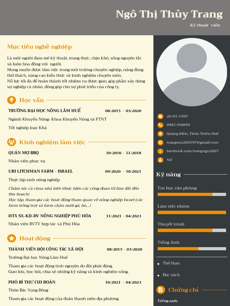 CV Ngô Thị Thùy Trang - CV của Trang-TopCV.vn PDF | PDF
