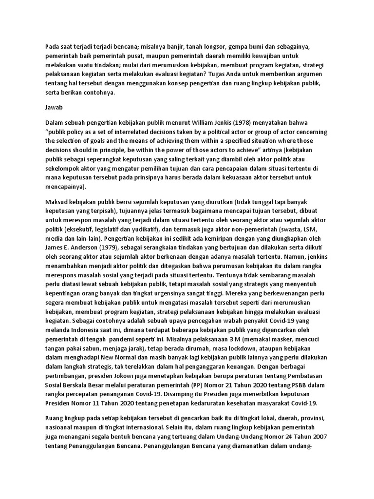 Tugas 1 Kebijakan Publik | PDF