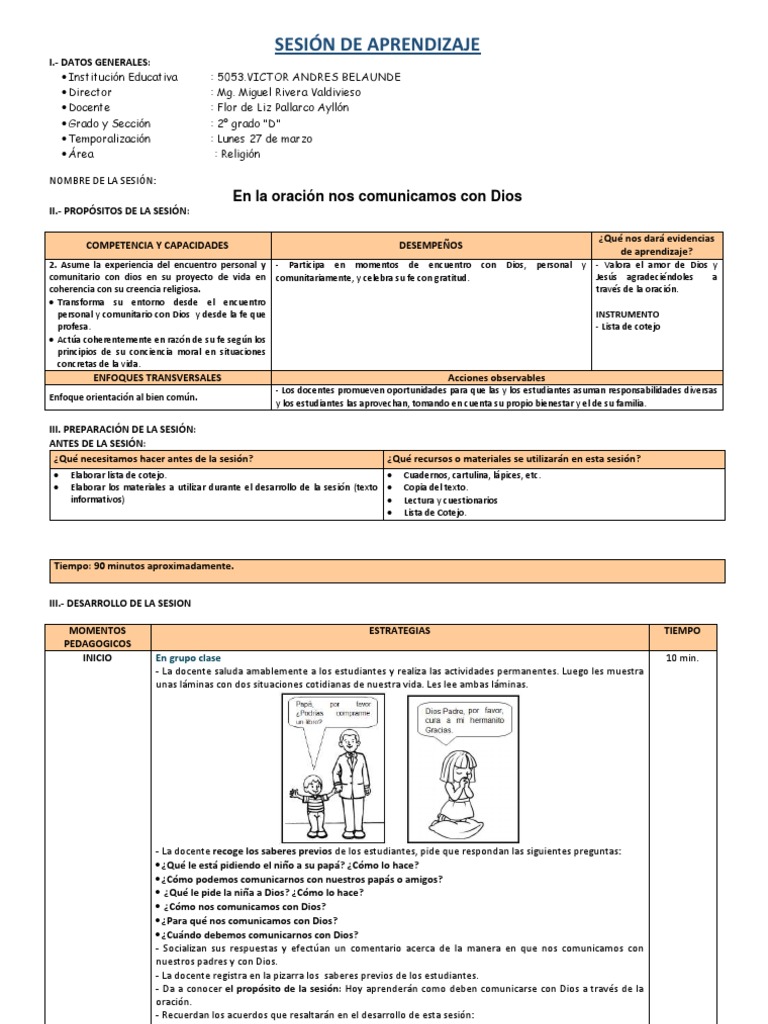 Religión Sesión (Nos Comunicamos Con Dios | PDF