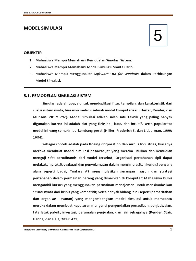Topik 5. Model Simulasi PDF | PDF