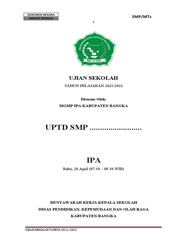Soal Us Ipa Utama K2013-2022 | PDF