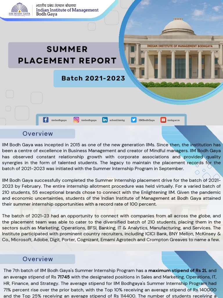 Summer Placement - Report 2022 PDF | PDF