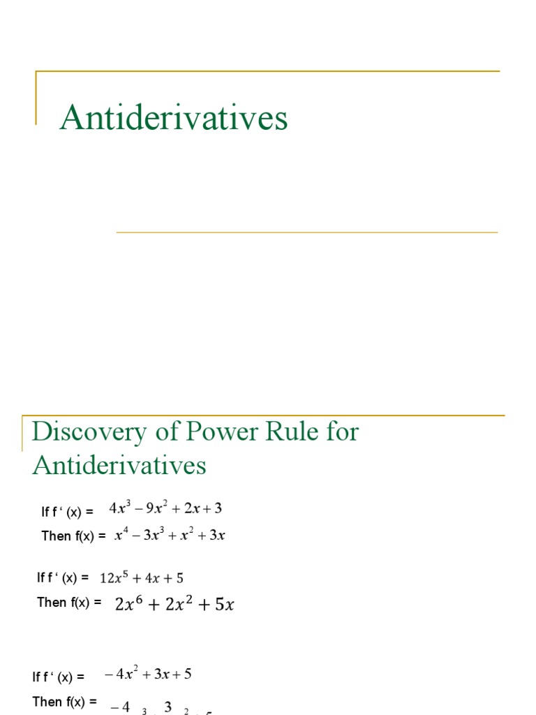 Antiderivative Rules and Formulas | PDF | Teaching Methods & Materials ...