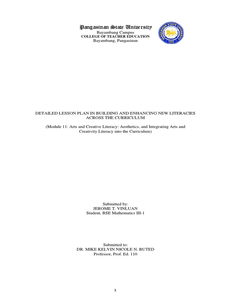 Sample Detailed Lesson Plan PDF | PDF