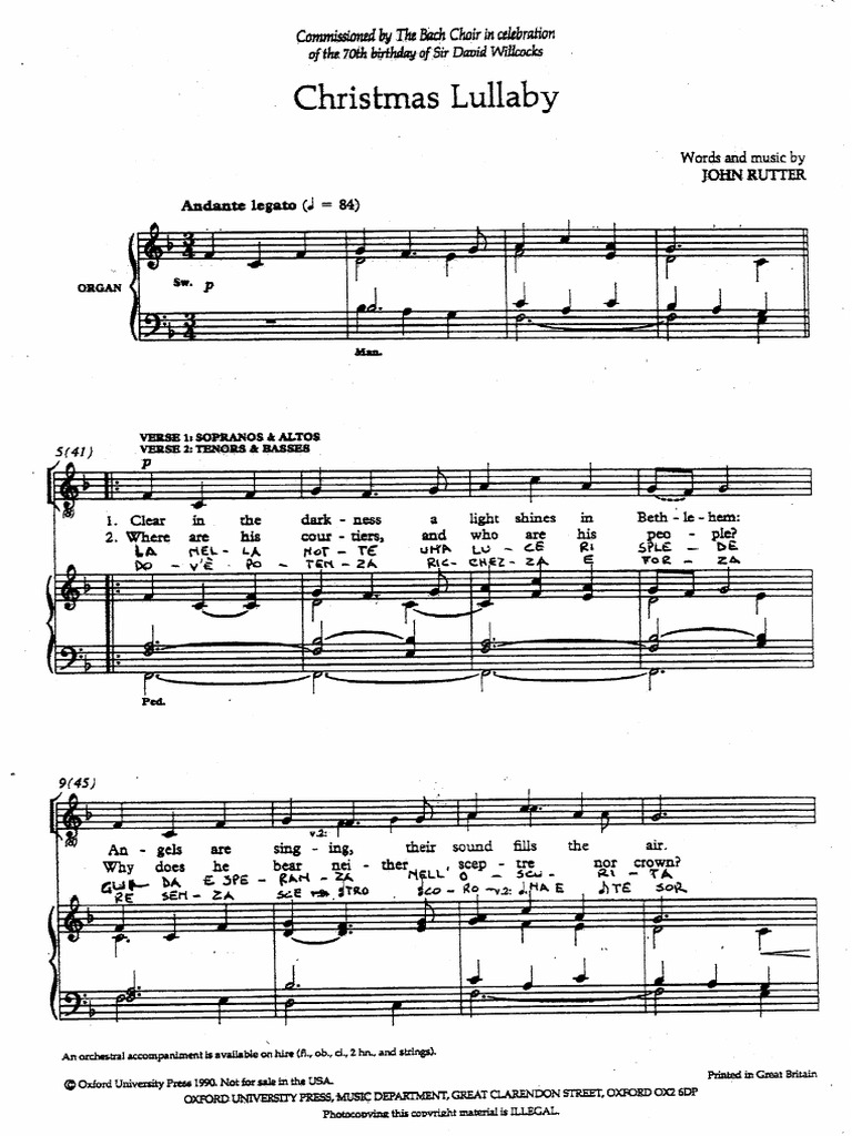 Christmas Lullaby - John Rutter PDF | PDF