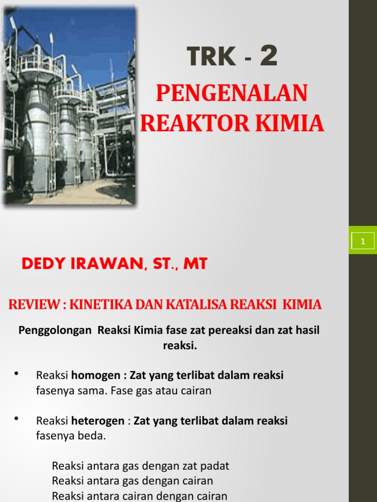 Bab 1 Pengenalan Reaktor | PDF