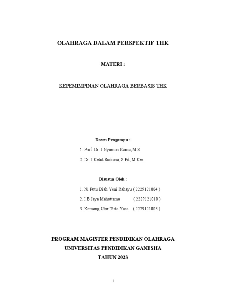 Kepemimpinan Berbasis THK KLMP 3 | PDF