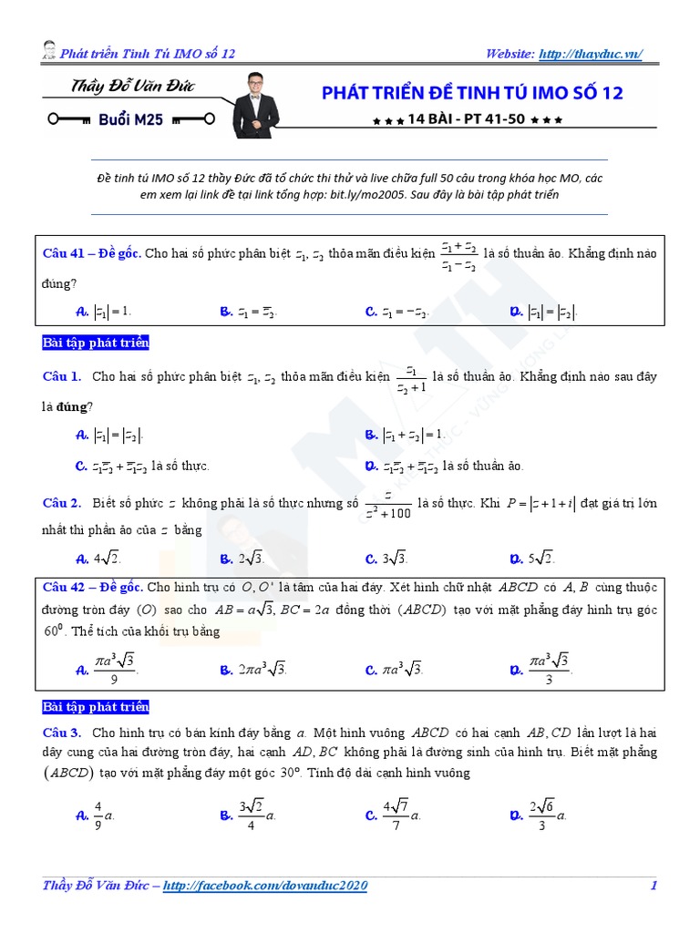 M25 - Phát triển đề Tinh Tú IMO số 12 PDF | PDF