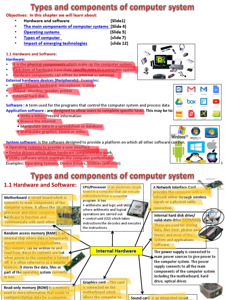 Unit 1 - Types and Components of Computer Systems PDF | PDF
