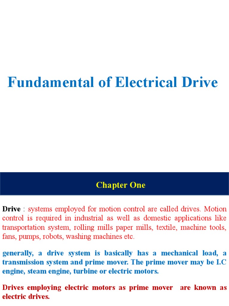 Fundamentals of Electrical Drives Systems | PDF | Electric Motor | Engines