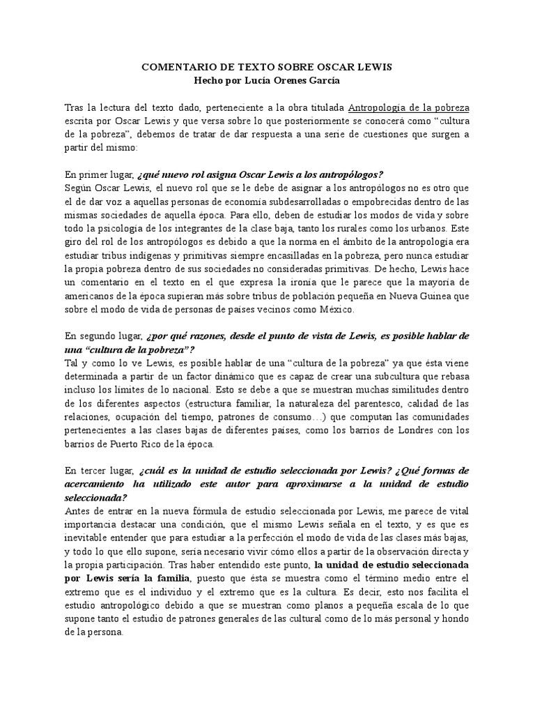 Oscar Lewis | PDF | Ciencias sociales