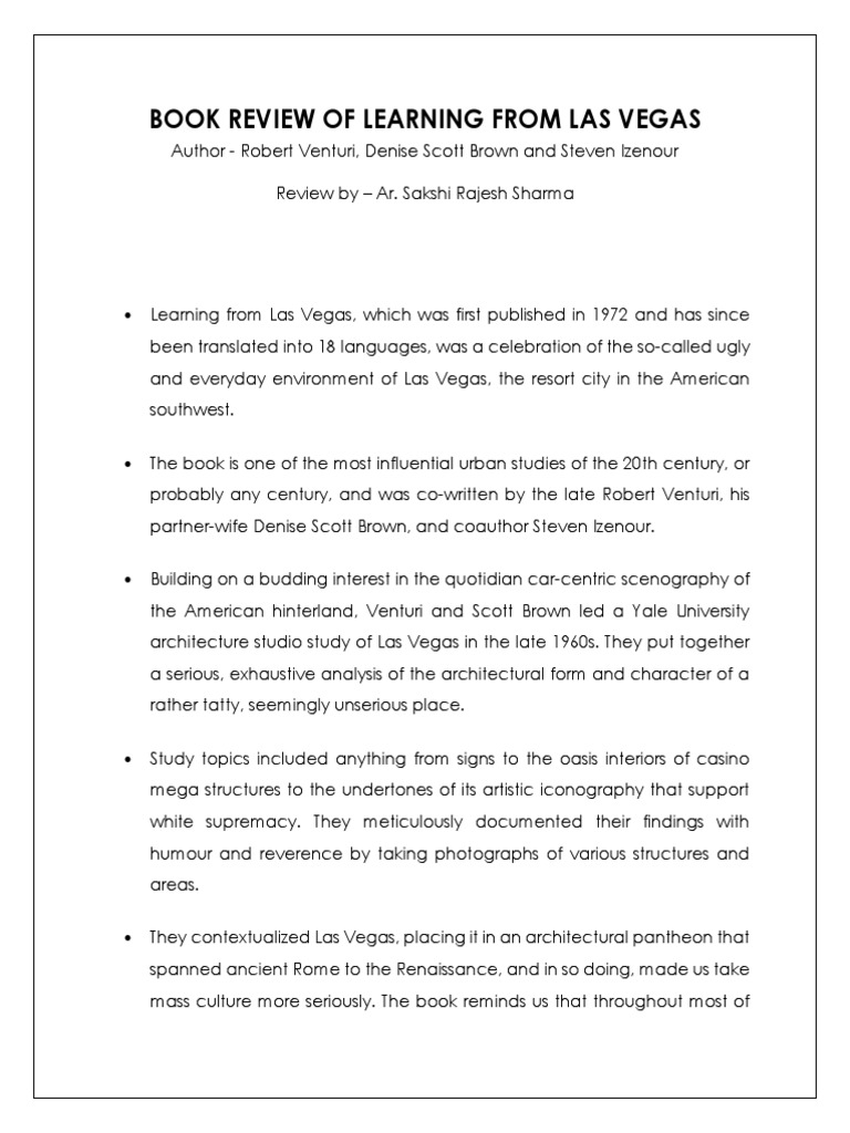 Book Review of Learning From Las Vegas | PDF
