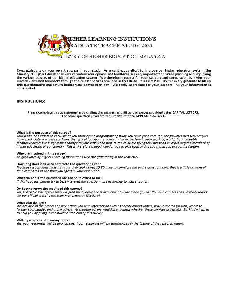 2021 Graduate Survey Form | PDF | Business | Business (General)