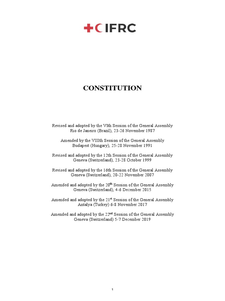 01 - IFRC Constitution 2019 EN PDF | Download Free PDF | International ...