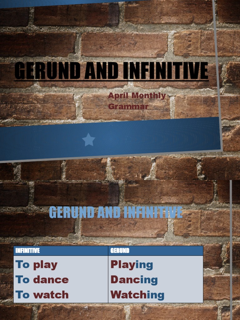 Gerunds and Infinitives PPT Presentation Grammar Guides - 45564.key | PDF