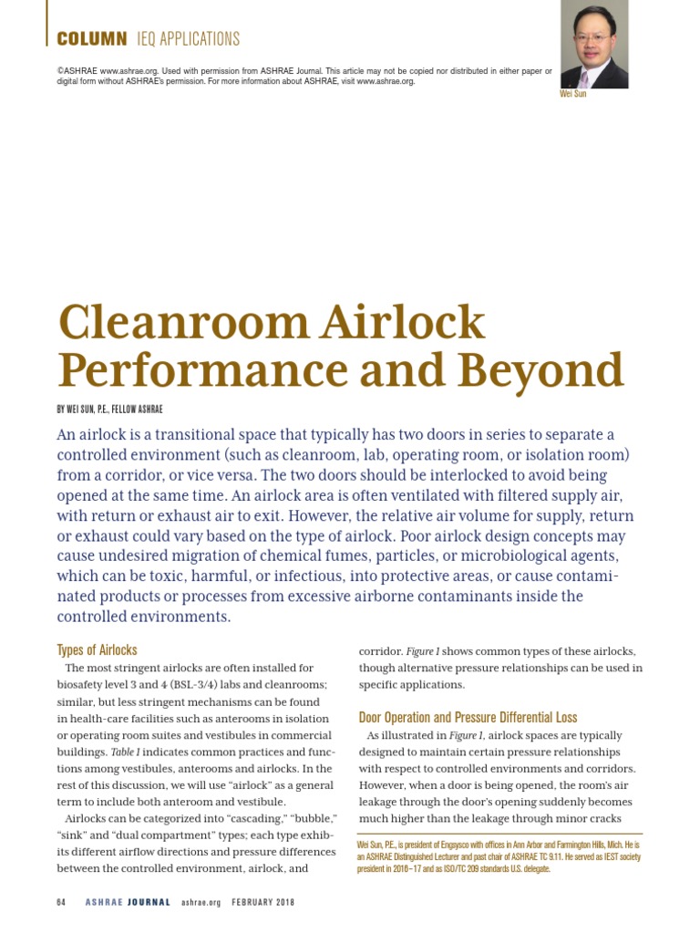 Cleanroom Airlock Performance and Beyond | PDF