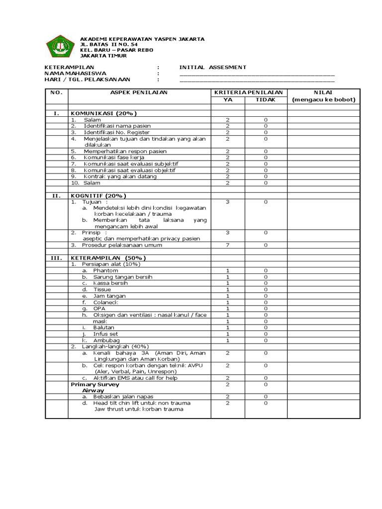 SOP Initial Asesment Rev 1-1 | PDF