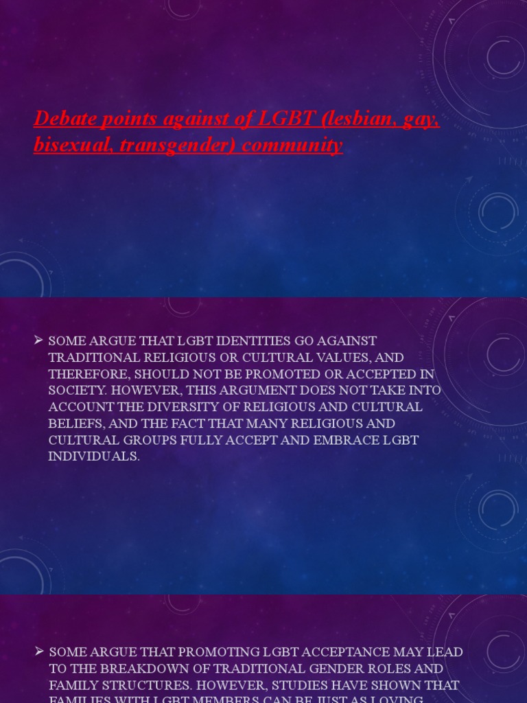 Debate Points Against of LGBT (Lesbian | PDF