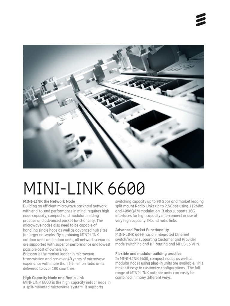 Ericsson MINI-LINK 6600 Datasheet | PDF