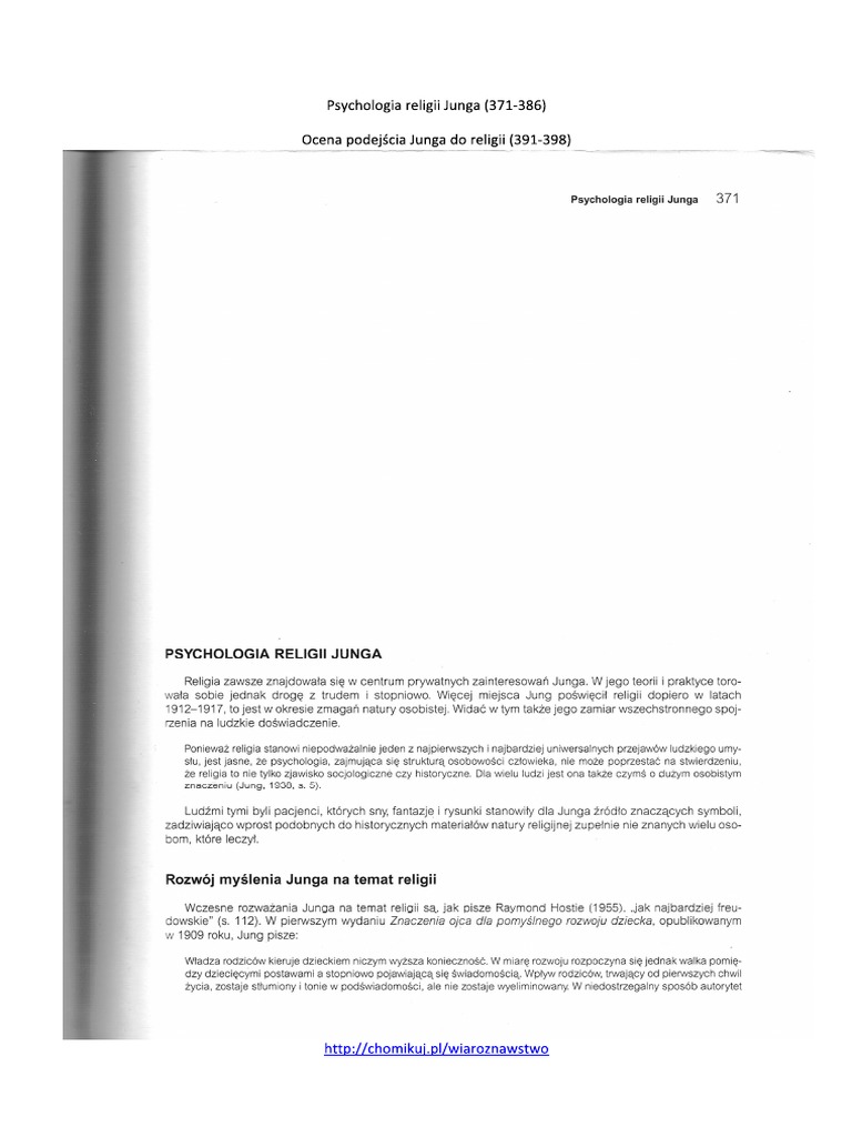 Psychologia Religii Junga PDF | PDF