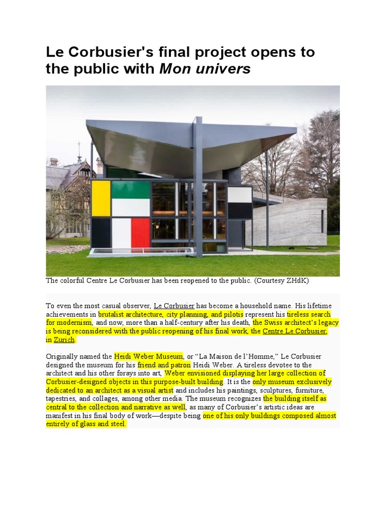 Pavillon Le Corbusier | PDF