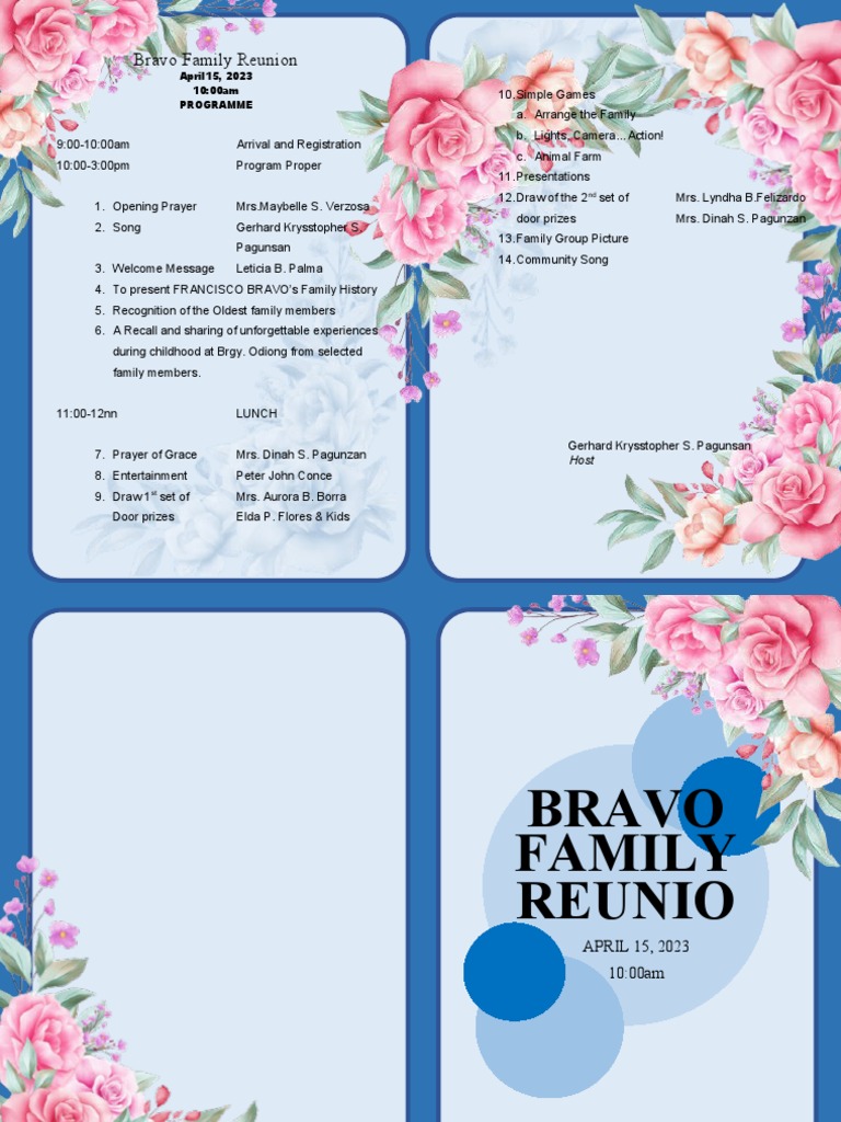 Bravo Family Reunion Programme | PDF