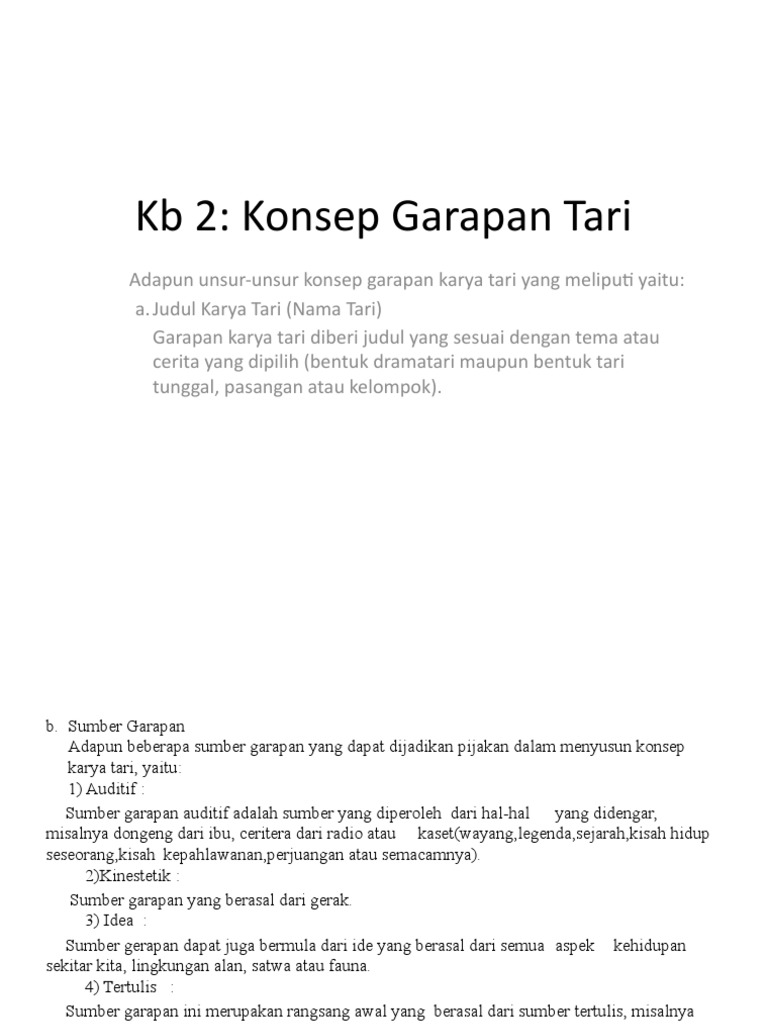 Modul 7 KB 2 Konsep Garapan Tari | PDF | Seni | Puisi