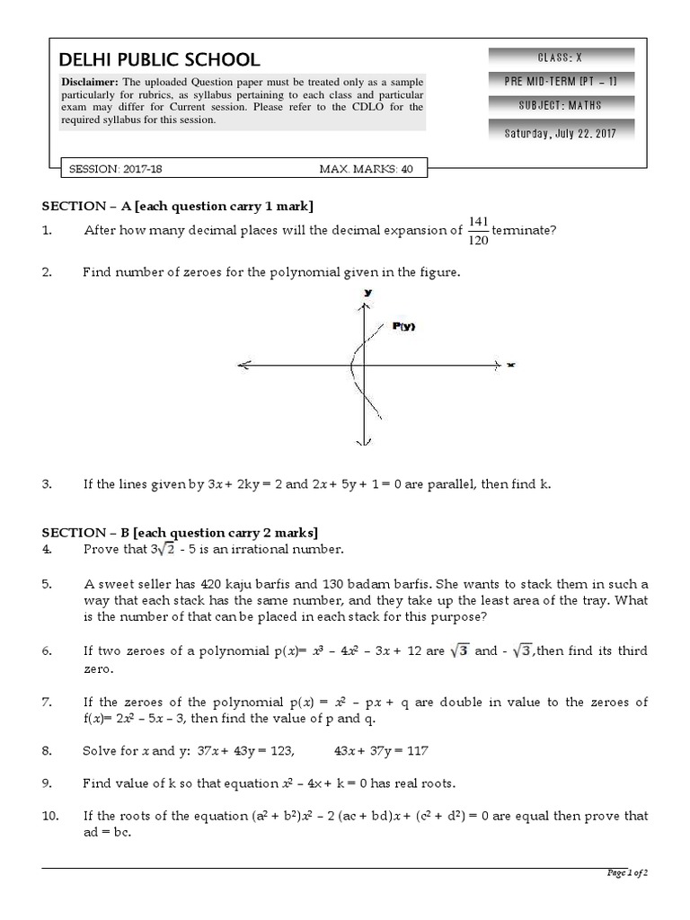 QP X Maths 201718 PDF | PDF | Triangle | Circle
