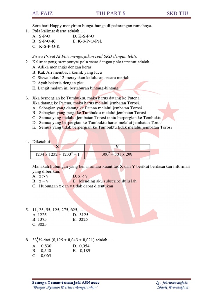 TIU PART 5 - Up PDF | PDF