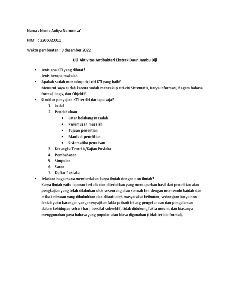 Tugas Analisis Karya Tulis Ilmiah | PDF