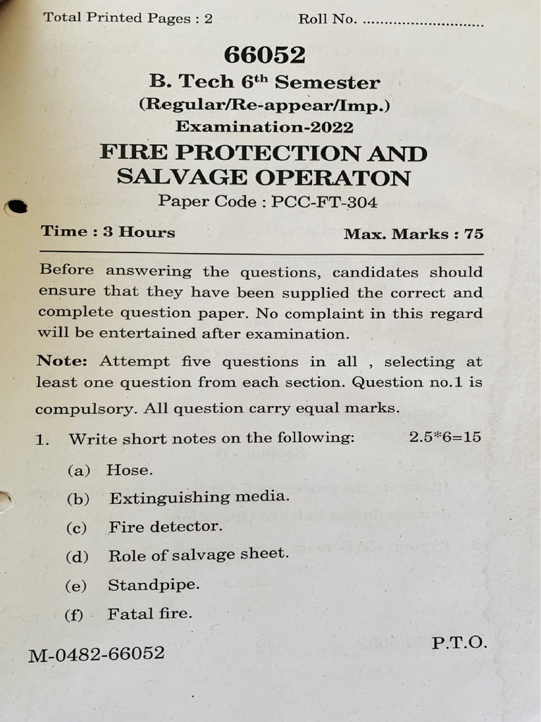 FPSO Last Year Paper 2022 | PDF