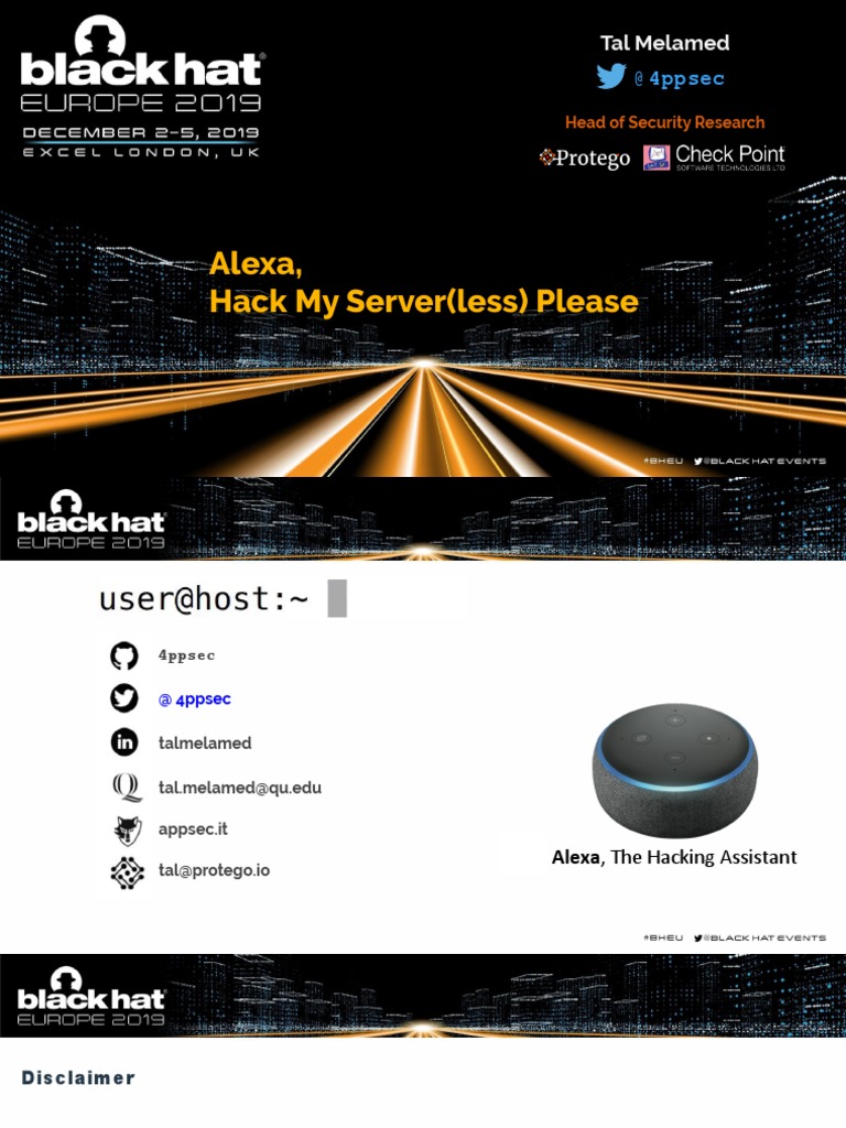 Eu 19 Melamed Alexa Hack My Server Less Please PDF | PDF | Cloud ...