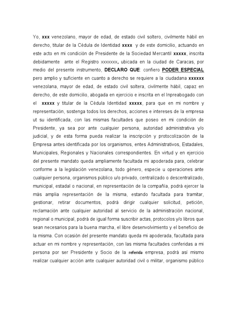 Modelo PODER ESPECIAL 2.1 | PDF | Estado (política) | Venezuela