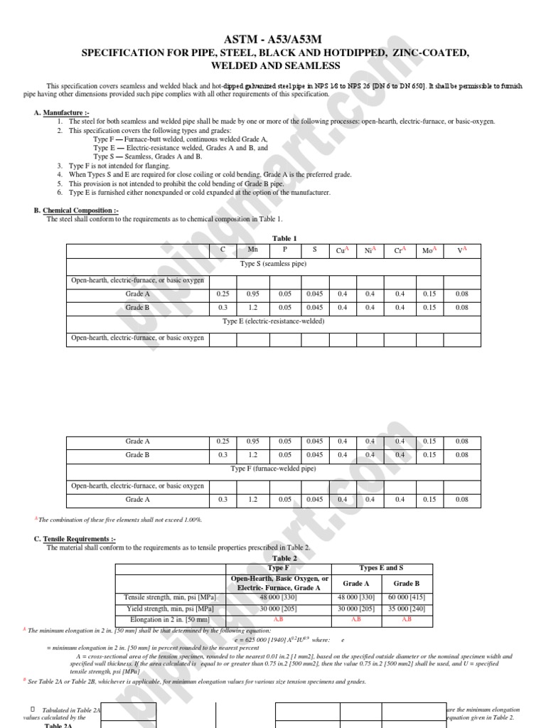 Astm A53 A53m PDF | PDF