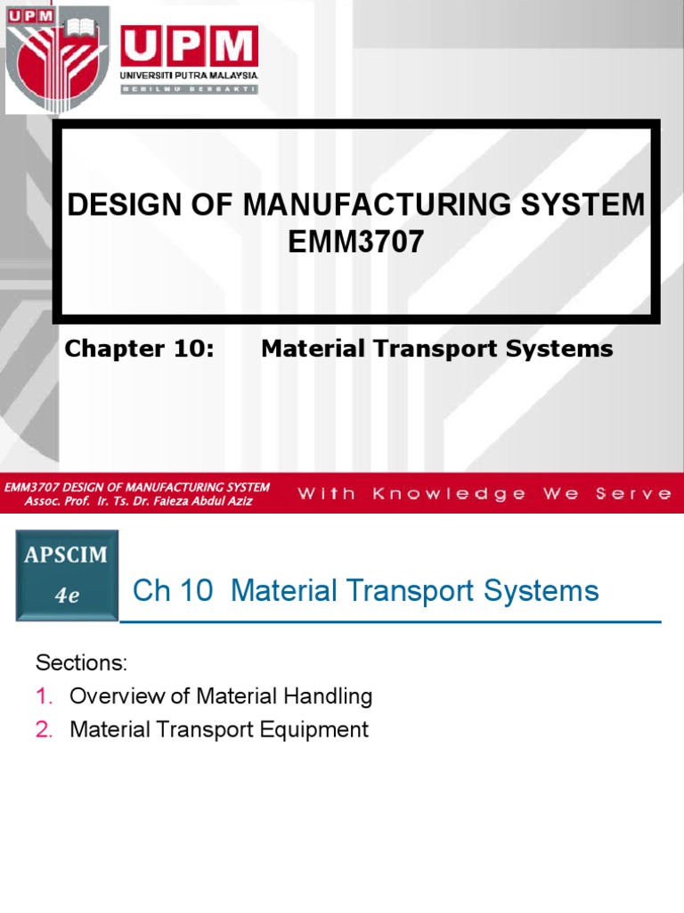 wk10 ppt10 MATERIAL TRANSPORT SYSTEMS | PDF