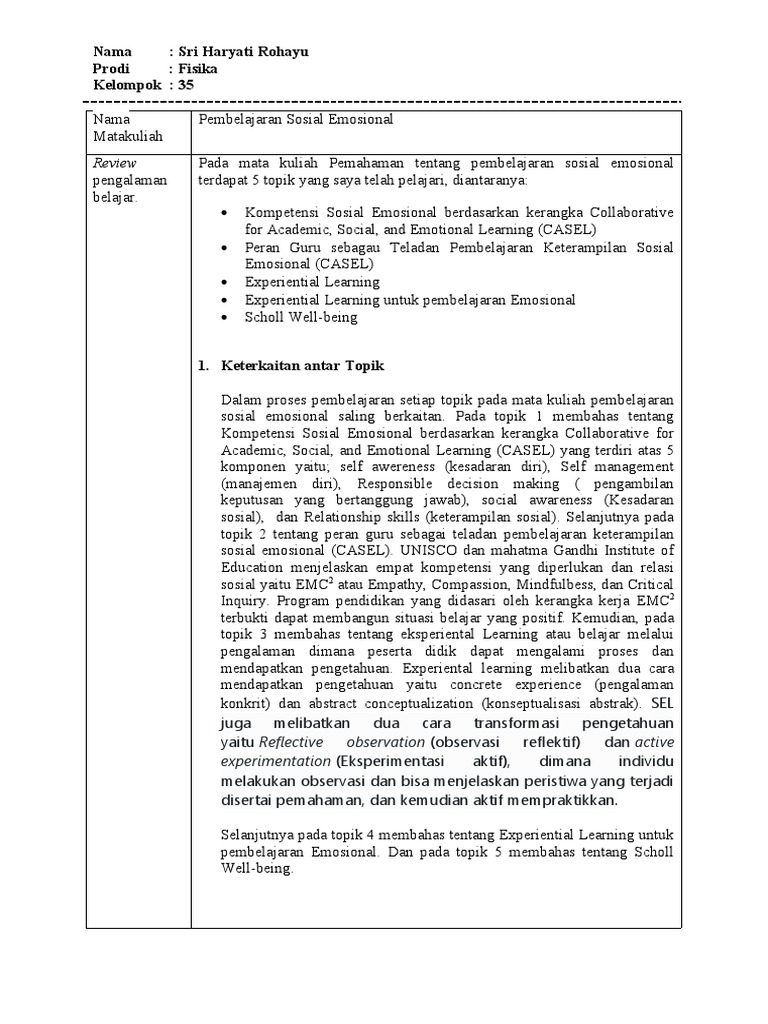 Jurnal Refleksi PSE | PDF