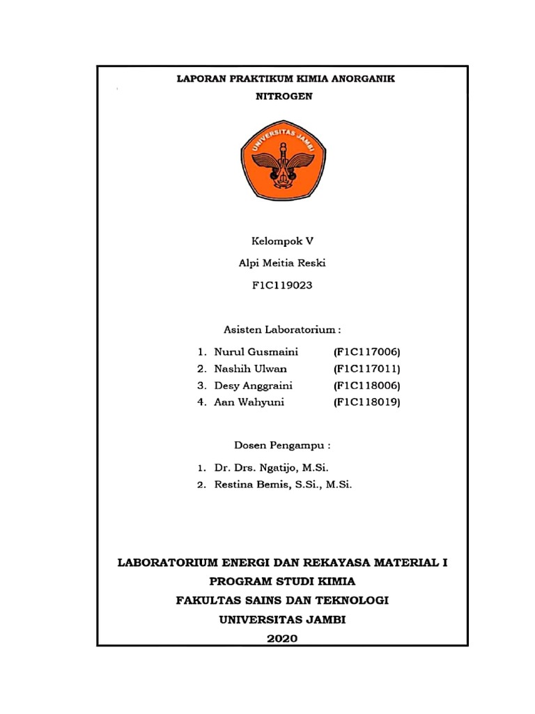 Alpi Meitia Reski - F1C119023 - Kimia Anorganik Perc 4 PDF | PDF