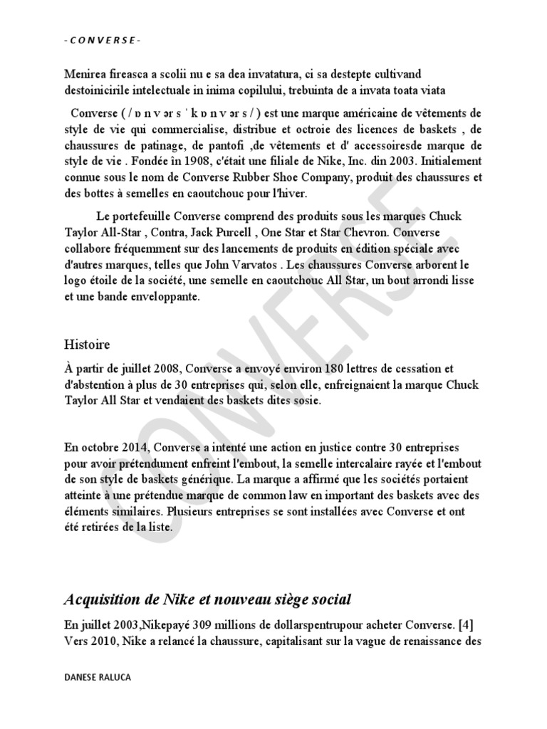 Converse | PDF | Communications en marketing et promotion | Vêtements