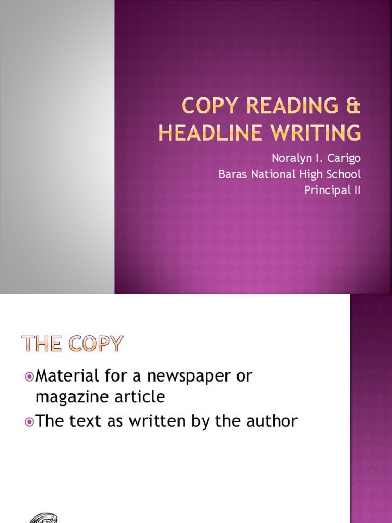 Copy Reading | PDF