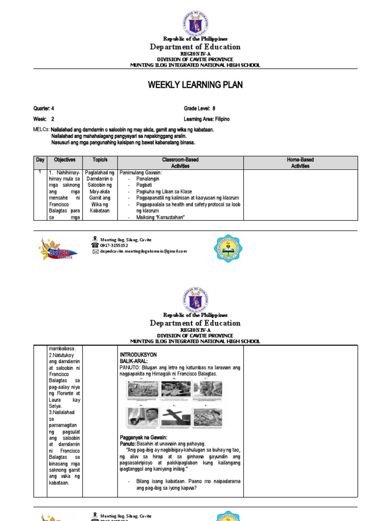 Week 2, WLP - FIL8 - EBV | PDF
