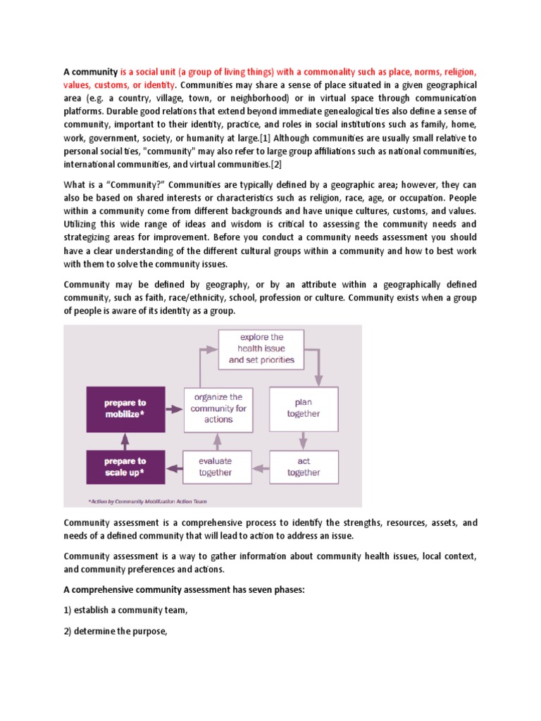 Community and Community Assessment | PDF