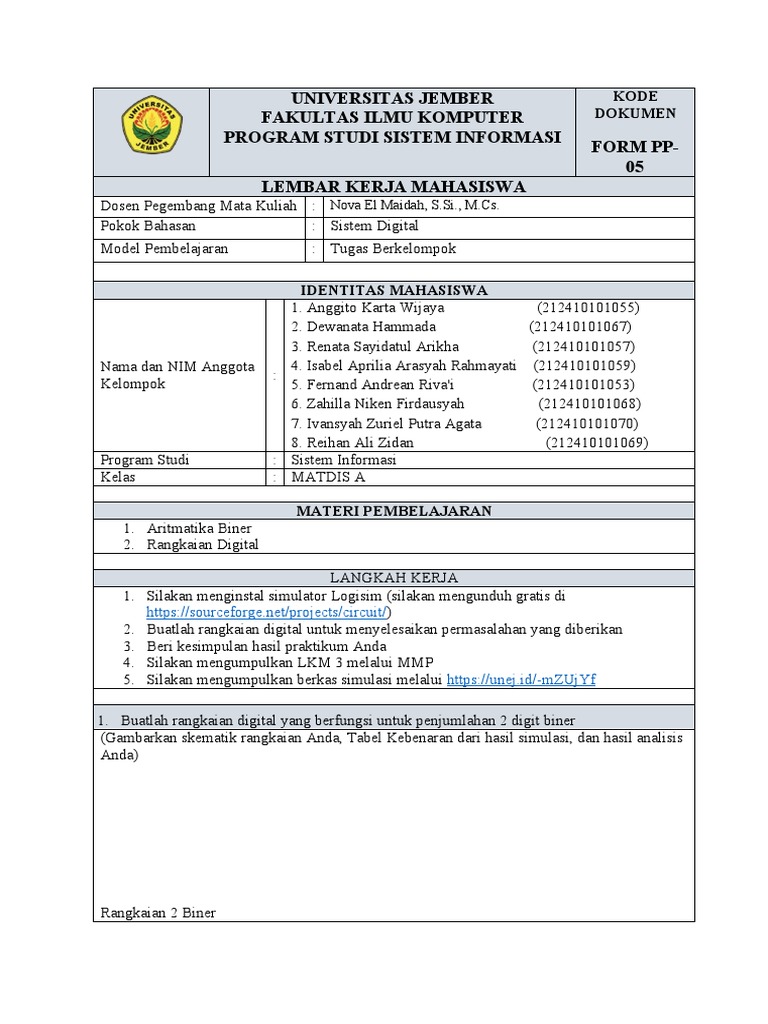 LKM 3.1 Sistem Digital | PDF | Metode & Bahan Ajar