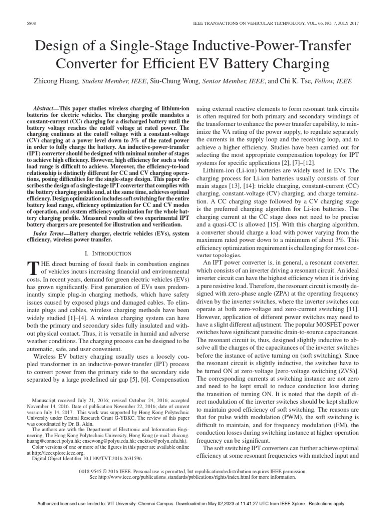 Design of A Single-Stage Inductive-Power-Transfer Converter For ...